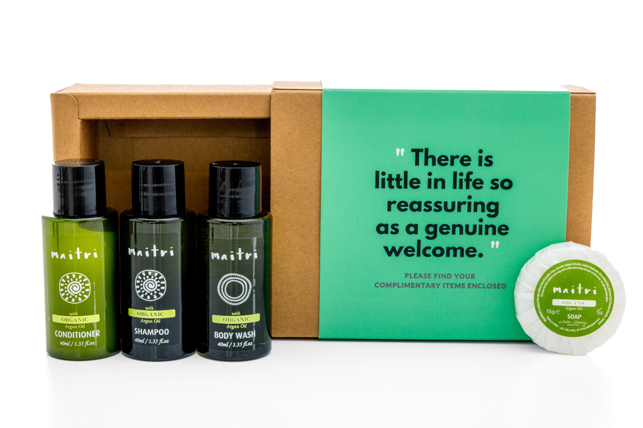 Bathroom welcome packs for hotels and holiday parks